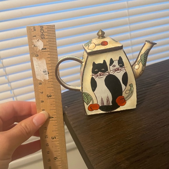 Dining | Vintage Cat Miniature Teapot Kelvin Chen Black And White Cats ...